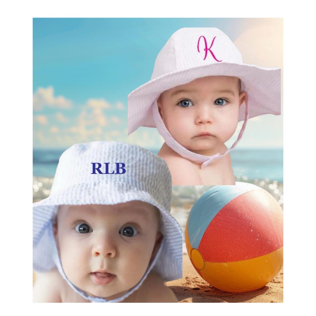 Baby Sun Hat Embroidered Swim Hat With Name Cute Pool Hat Floppy Beach ...