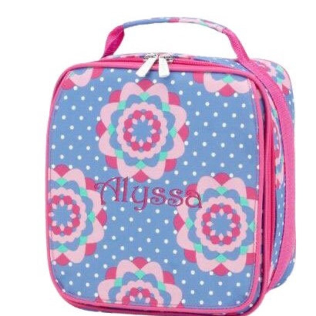 Personalized Pink Lunch Box Kids Monogram Purple Lunch Bag Back to ...