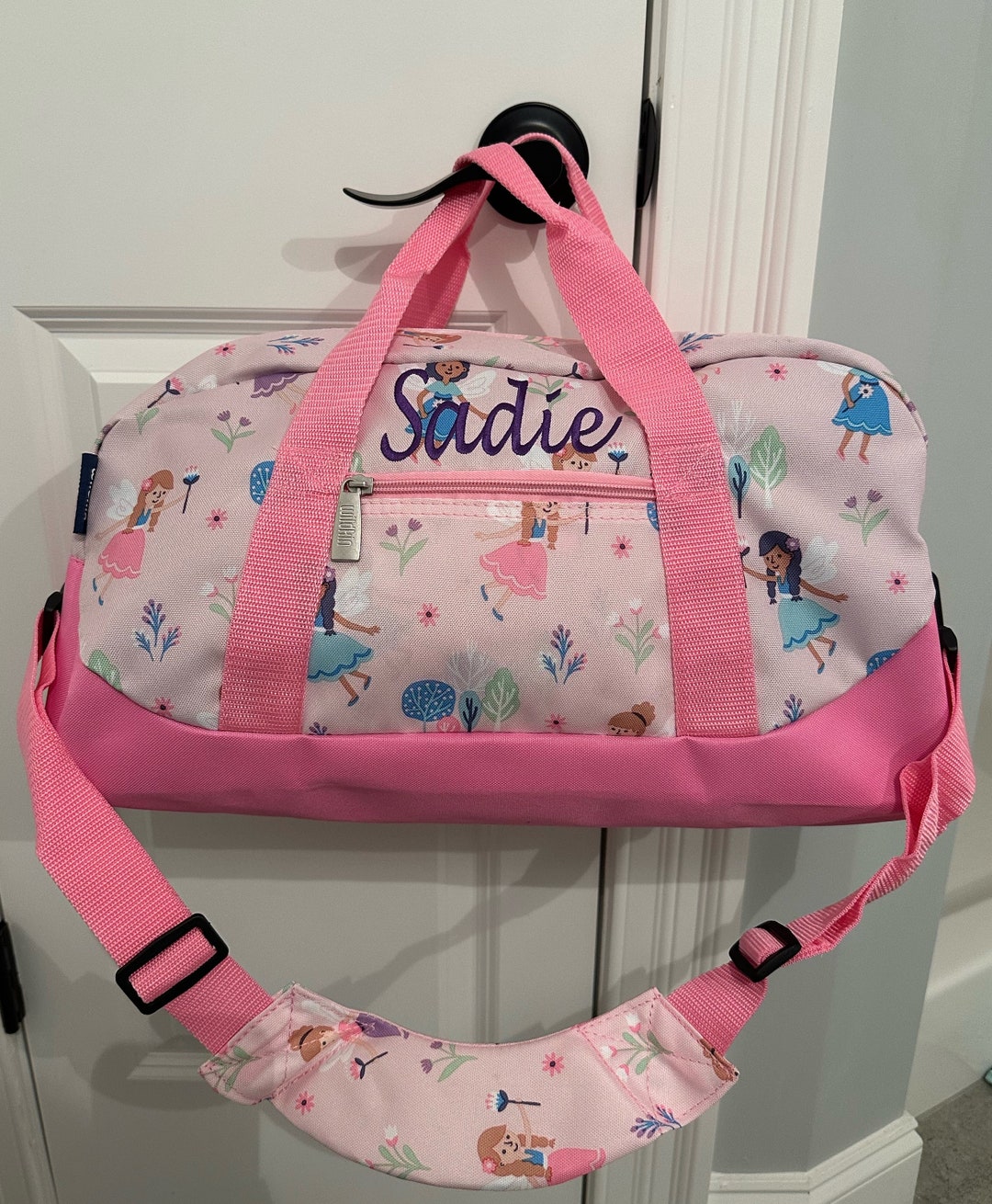 Pink Duffle Bag Personalized Kids Tote Bag Embroidered Overnight Bags ...