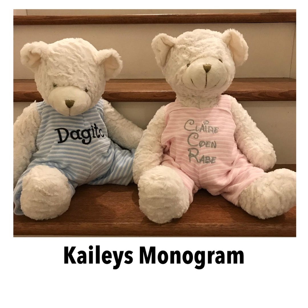 Custom Monogram Teddy Bears Stuffed Animals Embroidered Personalized ...