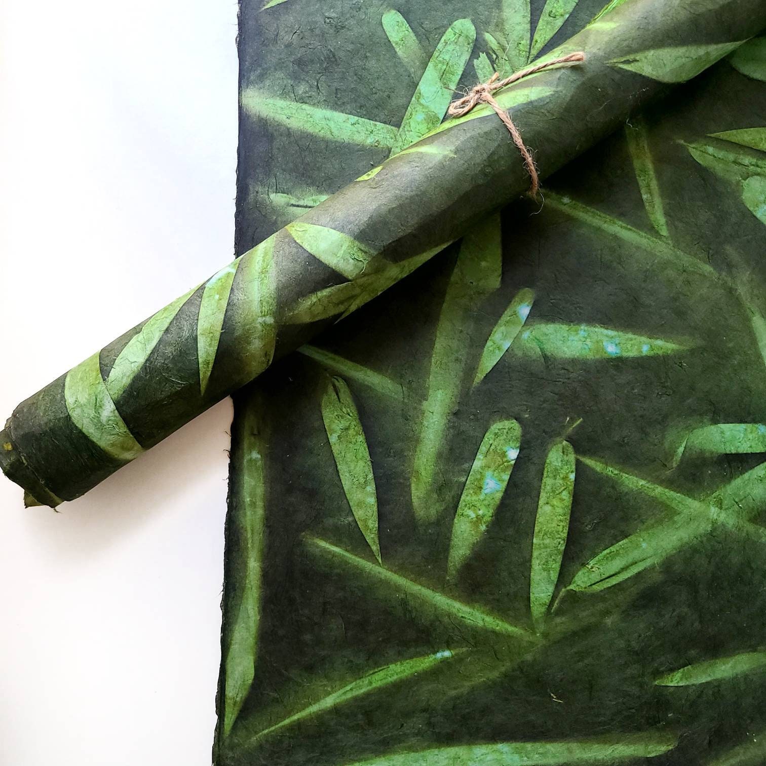 Sun-printed, Eco-friendly Handmade Lokta Paper. Bamboo Leaves Print ...