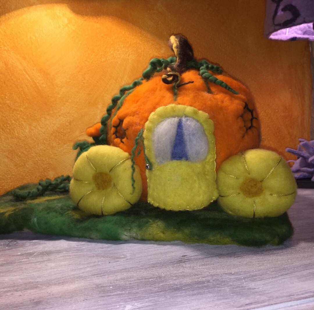 This is the Cinderella Carriage, a Pumpkin, in Carded,fairy Wool. in ...