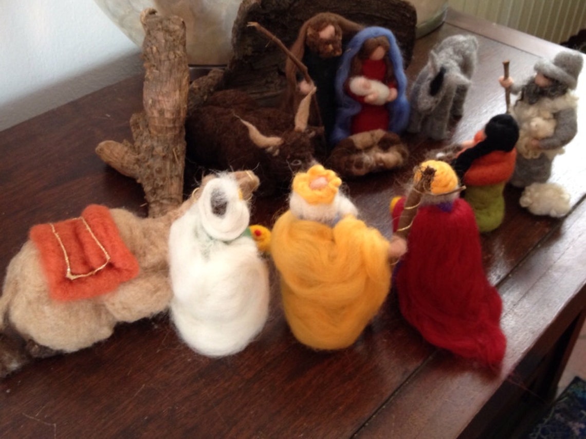 Nativity Scene in Carded and Fairy/magic Wool,12 Pieces, Waldorf Style ...