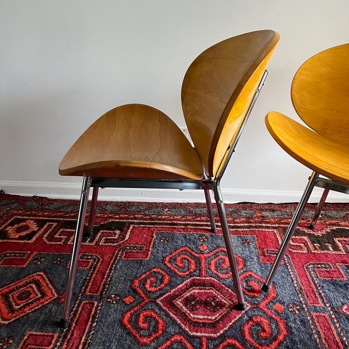 Vintage Modern Clam Shell Chairs Refinished A Pair - Etsy