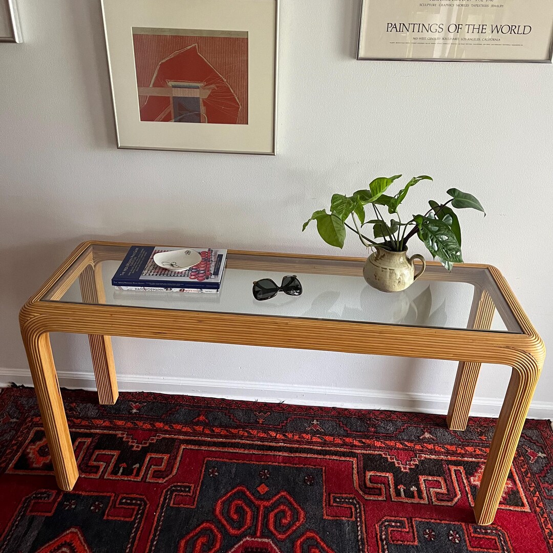 Vintage Pencil Reed Console Table Coastal BOHO - Etsy