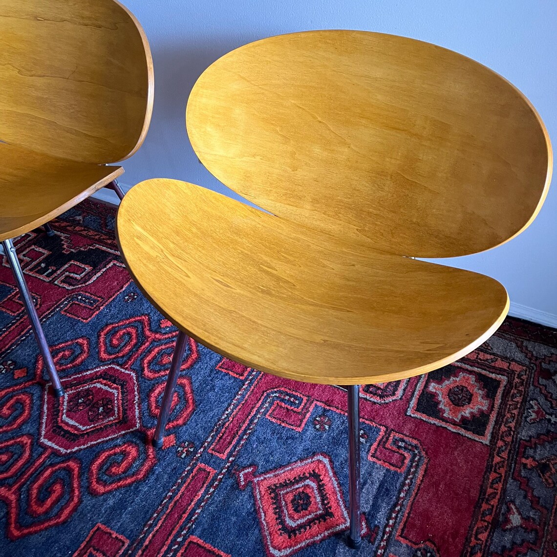 Vintage Modern Clam Shell Chairs Refinished A Pair - Etsy