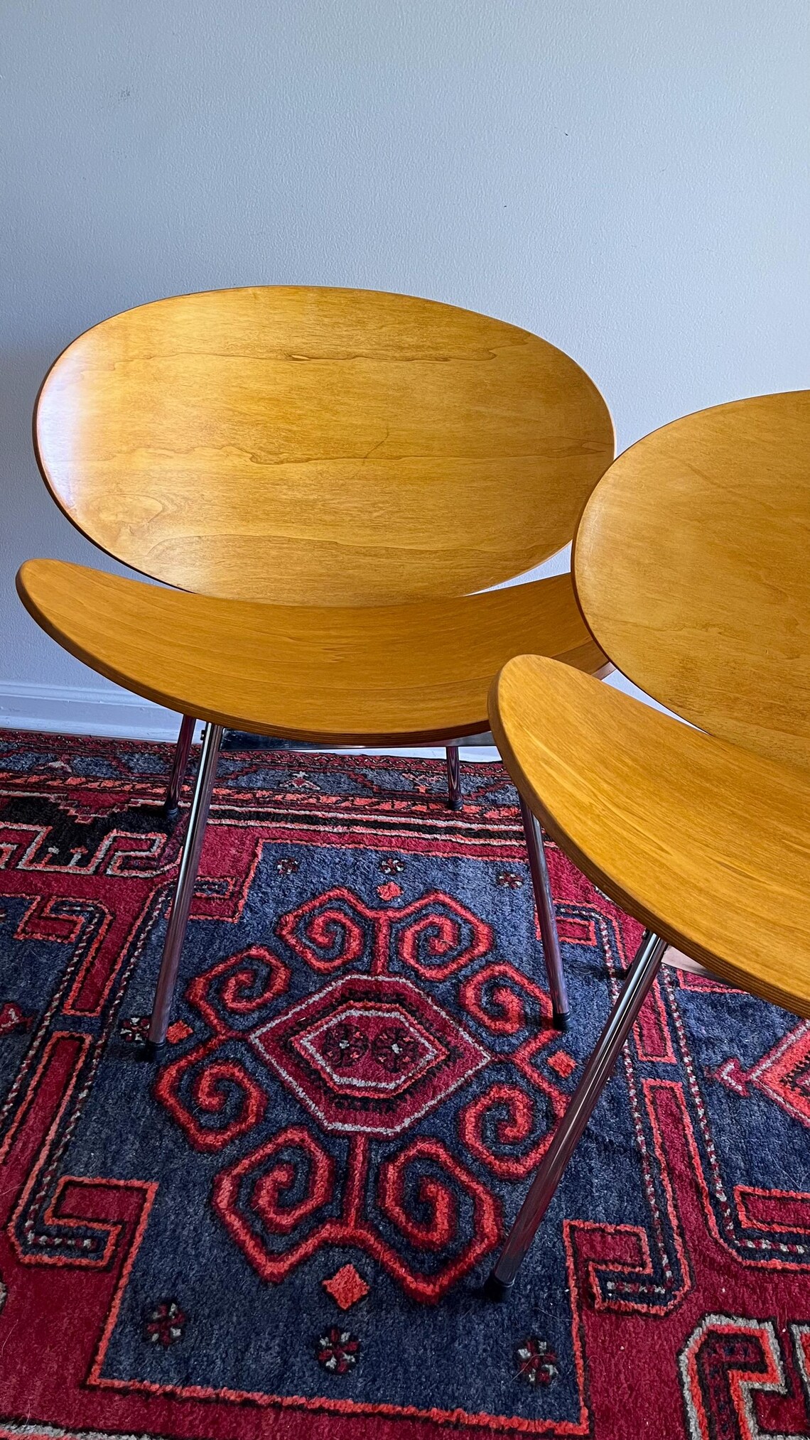 Vintage Modern Clam Shell Chairs Refinished A Pair - Etsy