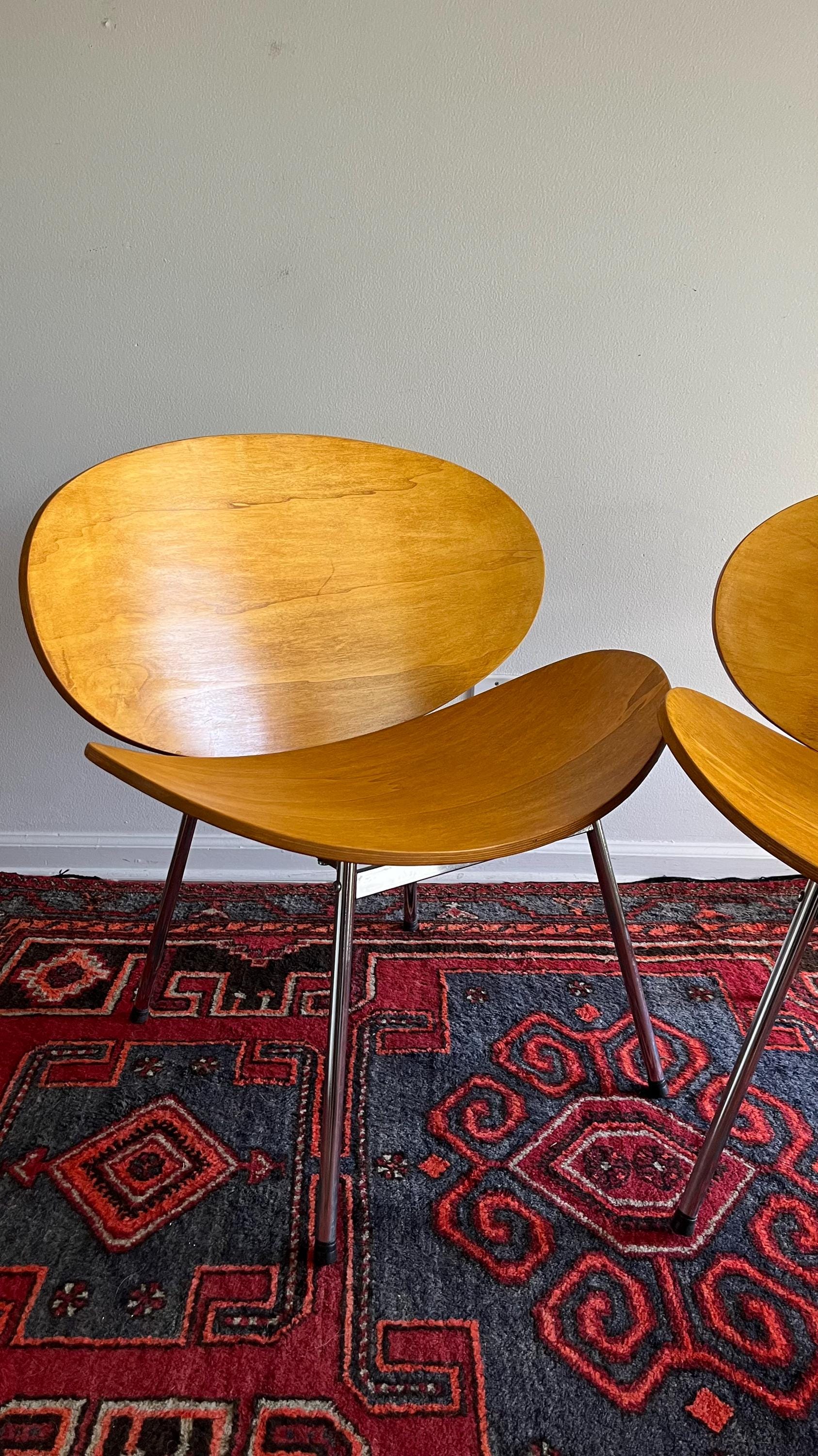 Vintage Modern Clam Shell Chairs Refinished A Pair - Etsy