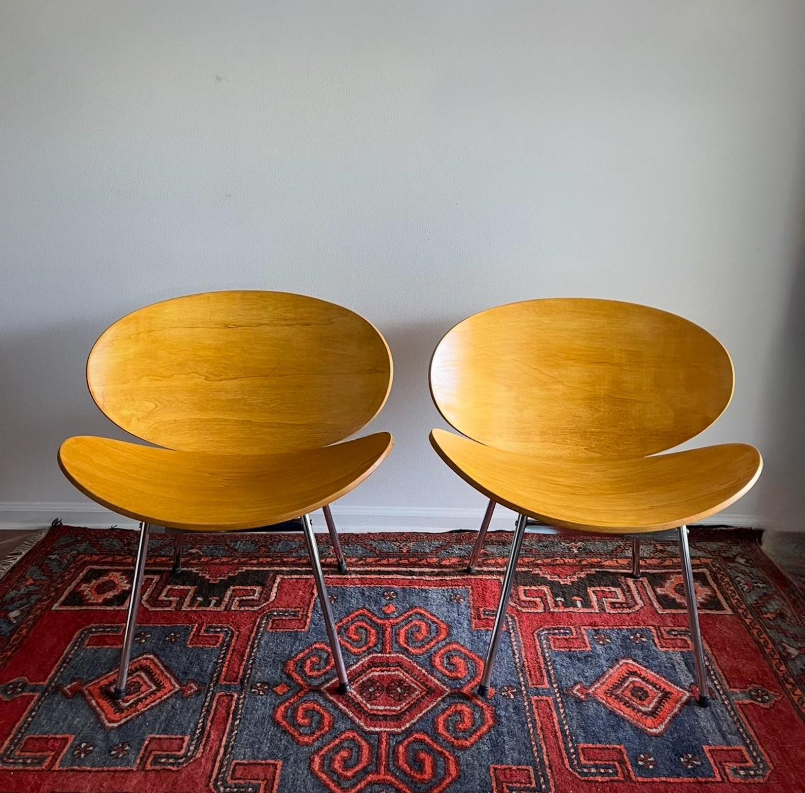Vintage Modern Clam Shell Chairs Refinished A Pair - Etsy