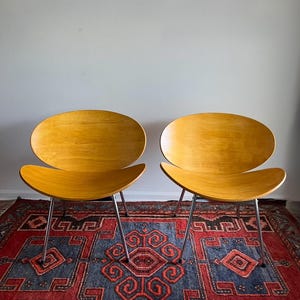 Vintage Modern Clam Shell Chairs Refinished A Pair - Etsy