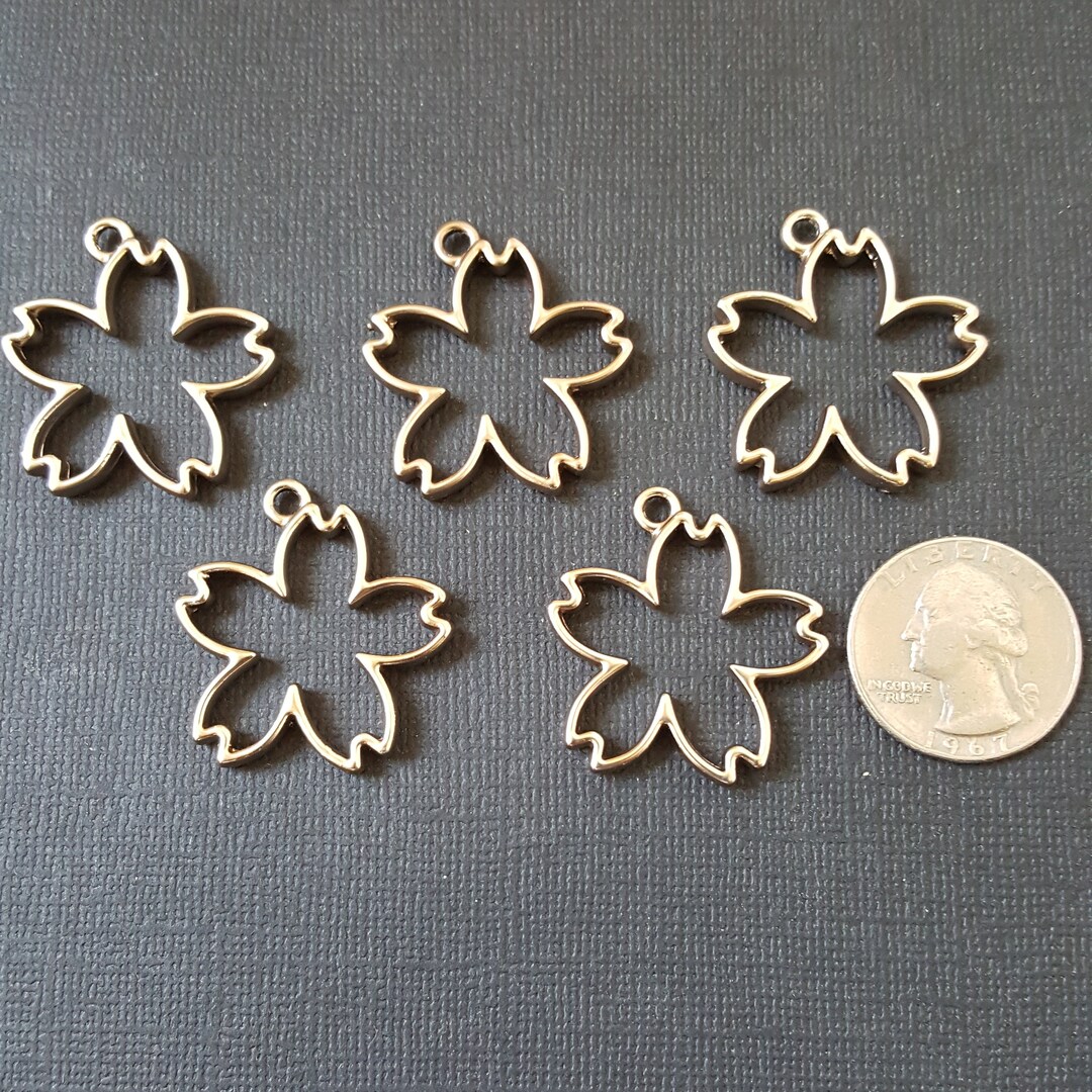 5 Flower Open Bezel Blanks, Open Back Bezels for Resin, Pendant Bezels ...