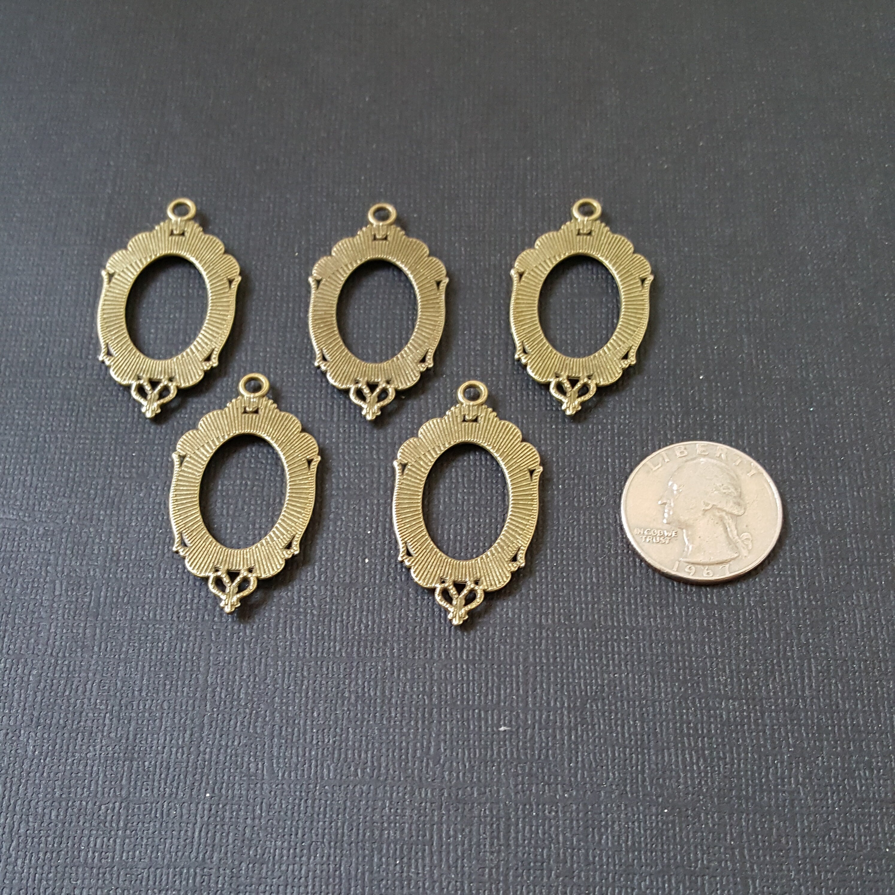 5 bronze Oval Cabochon Open Bezel Blanks Open Back Bezels for | Etsy