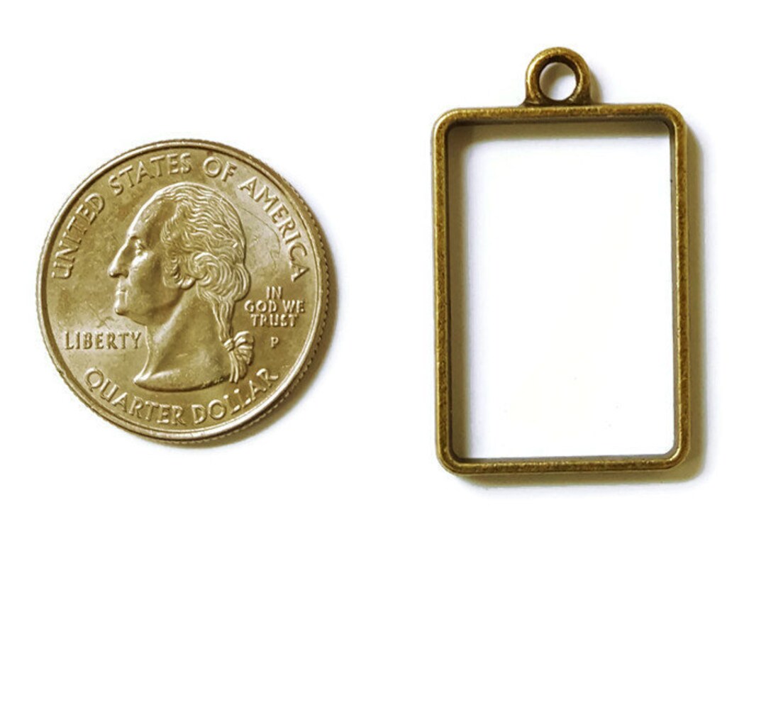 5 Small Rectangle Open Bezel Blanks, Open Bezel for Resin, Open Bezel ...