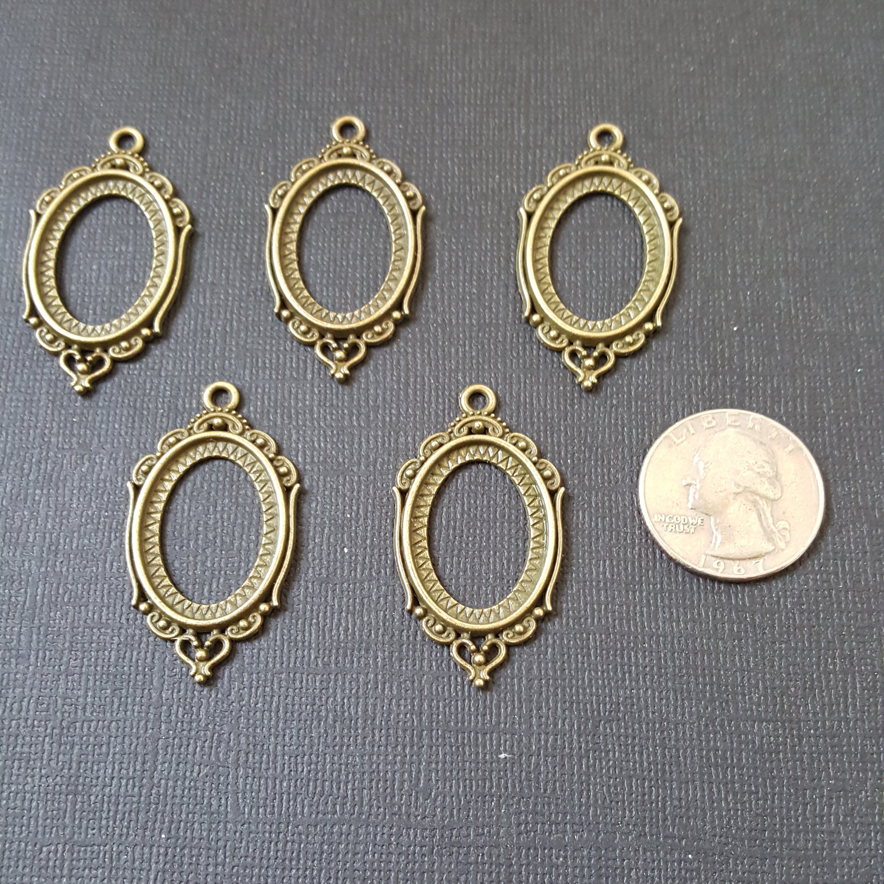 5 bronze Oval Cabochon Open Bezel Blanks Open Back Bezels for | Etsy