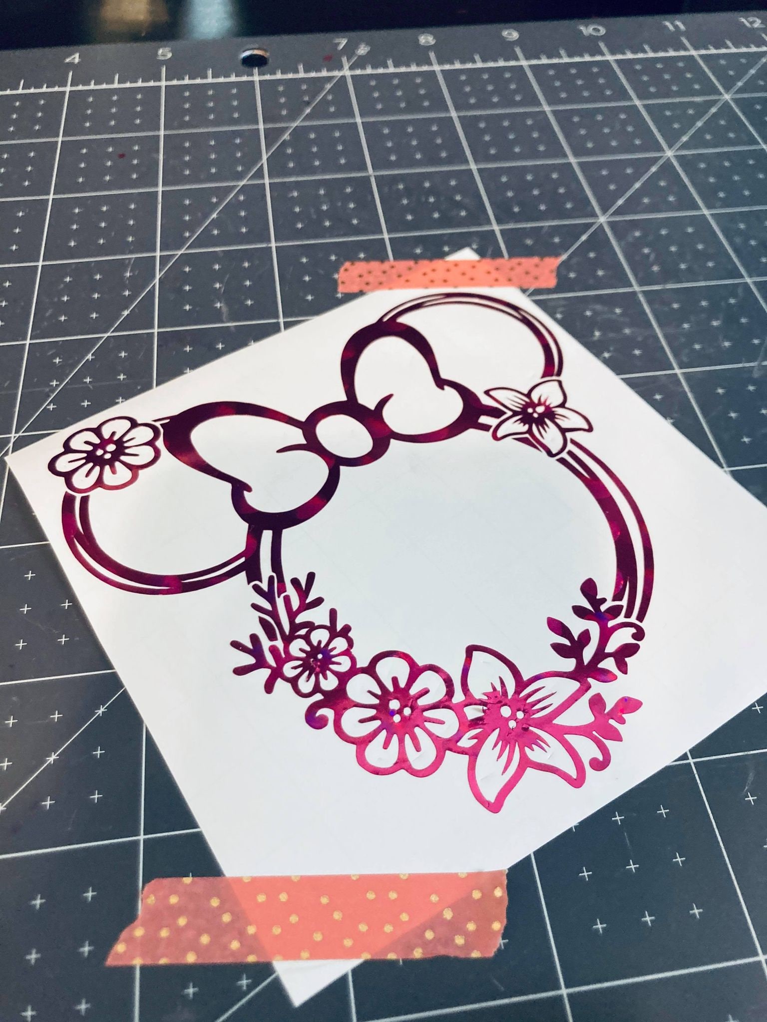 Floral Minnie Decal/custom Vinyl Sticker/vinyl Sticker/disney | Etsy