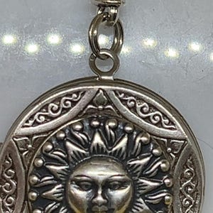 Sun Photo Locket, Gift for Her, Sun Lovers Necklace, Silver Tone ...