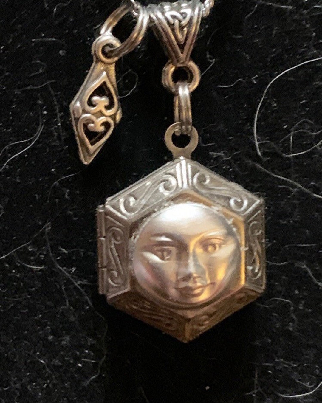 Photo Locket, Tiny Locket, Dainty Hexagon Locket, Full Moon, Gift for ...