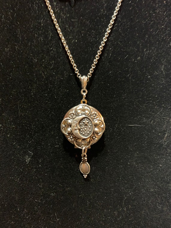 Photo Locket Starry Sky Locket Moon and Stars Keepsake - Etsy