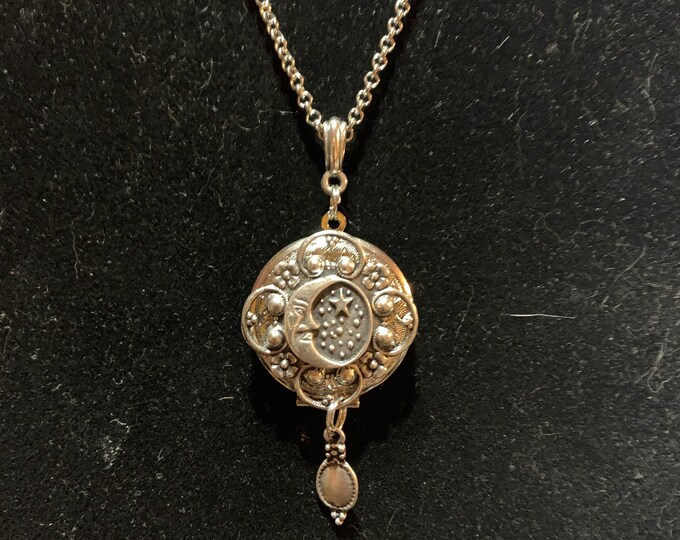 Photo Locket Starry Sky Locket Moon and Stars Keepsake - Etsy