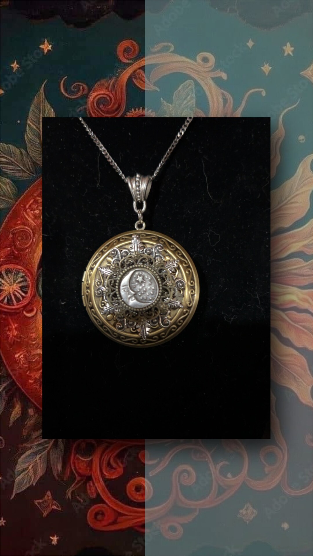 Photo Locket, Moon Locket, Vintage Inspired Locket, Gift for Her, Gift ...