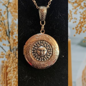 Silver Photo Locket, Sun Locket Necklace, Silver Tone, Gift for Her ...