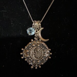 Photo Locket, Moon Necklace, Moon and Stars Locket, Memorial Locket ...