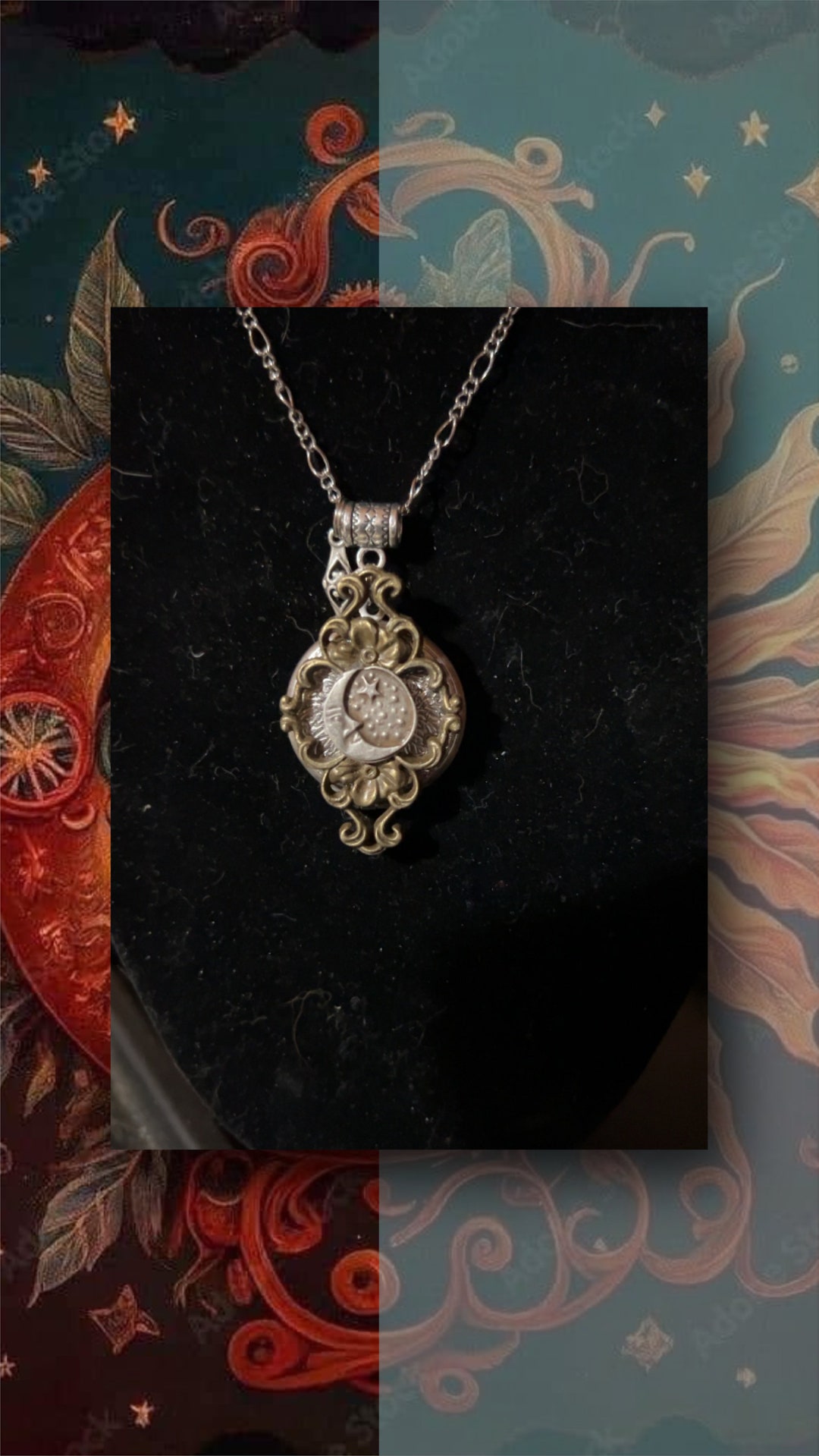 Photo Locket, Moon Locket, Gift for Her, Gift for Mom, Silver/bronze ...