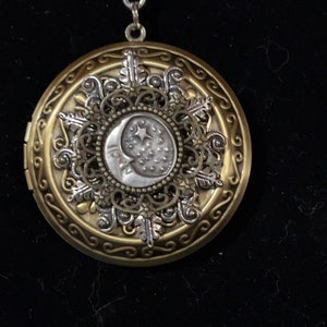 Photo Locket, Moon Locket, Vintage Inspired Locket, Gift for Her, Gift ...
