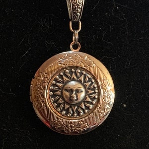 Silver Photo Locket, Sun Locket Necklace, Silver Tone, Gift for Her ...