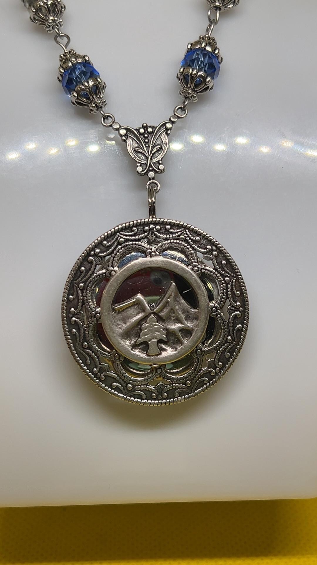 Vintage Inspired Mountain Photo Locket Nature Antique Style Forest ...