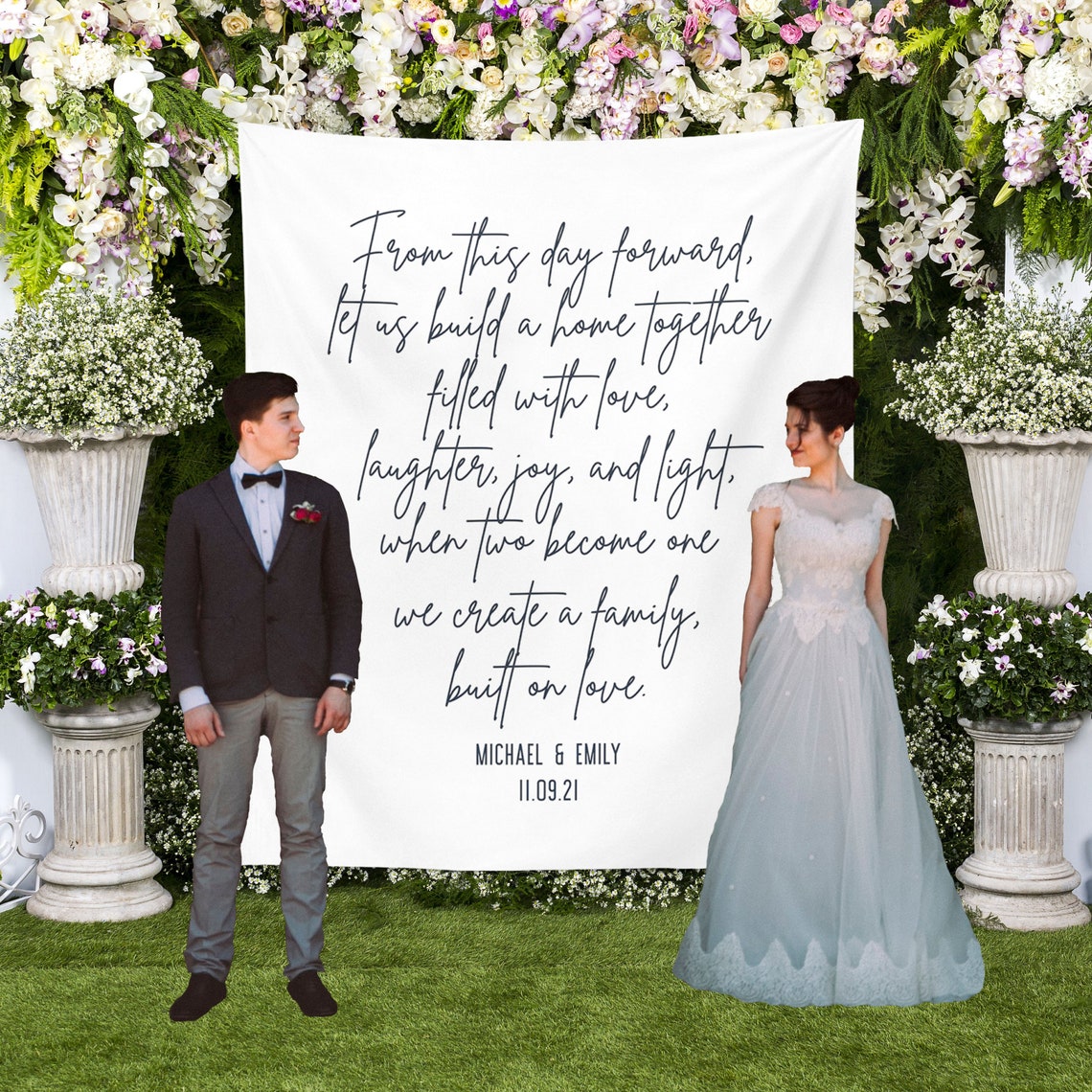 Personalized Wedding Vows Backdrop Marriage Ceremony - Etsy