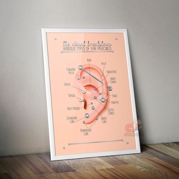 Ear Piercings Chart - Etsy