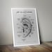 Ear Piercing Chart Infographic Print Wall Art Black and Grey (matching ...