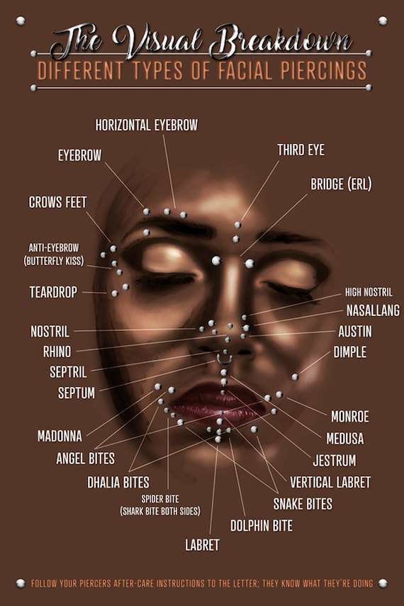 Types Of Facial Piercings Chart