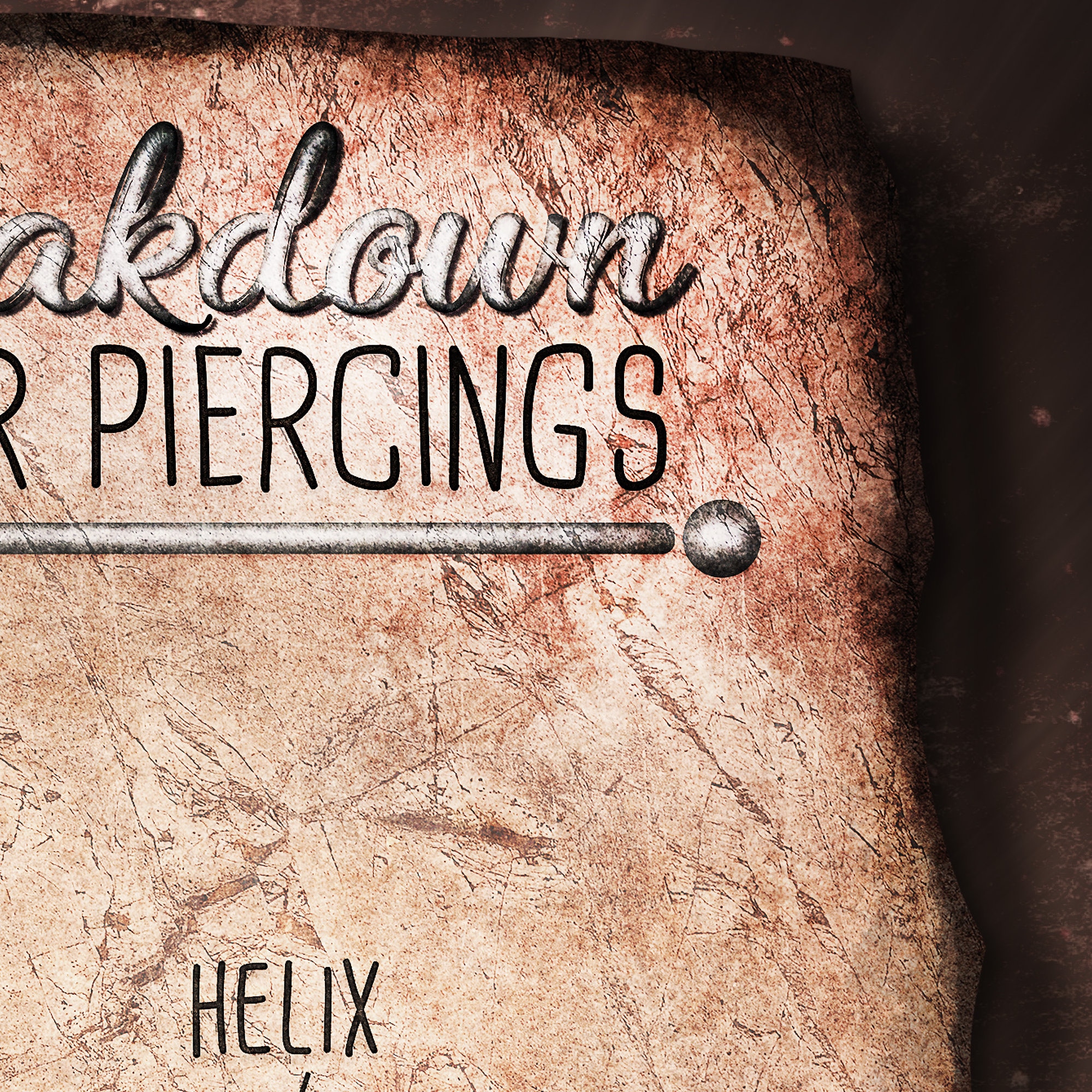 Antique Ear Piercing Chart Wall Art With Various Locations of Ear ...