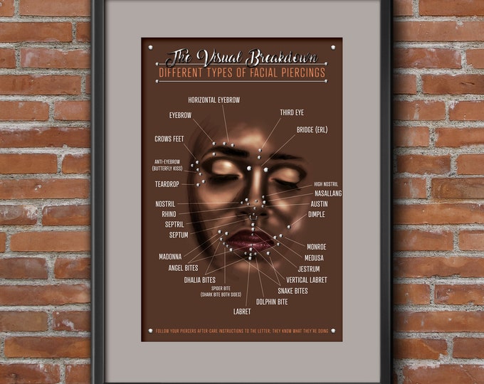 Facial Piercings Infographic Chart Poster - Etsy
