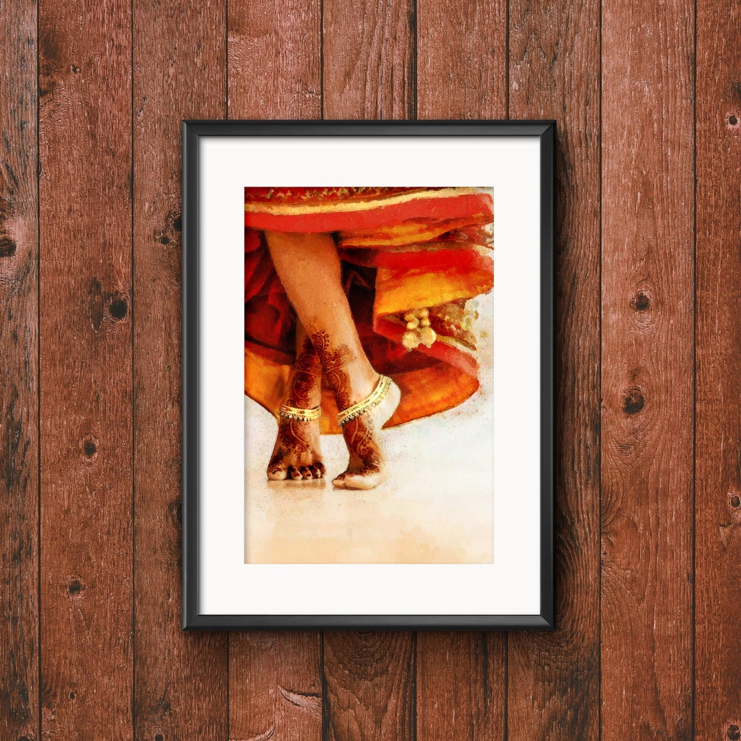 Traditional Indian Henna Art Dance Painting Art Print Henna Wall Decor ...