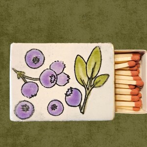 Ceramic Matchbox Sleeve. Hand-painted "blueberry Hill" - Etsy