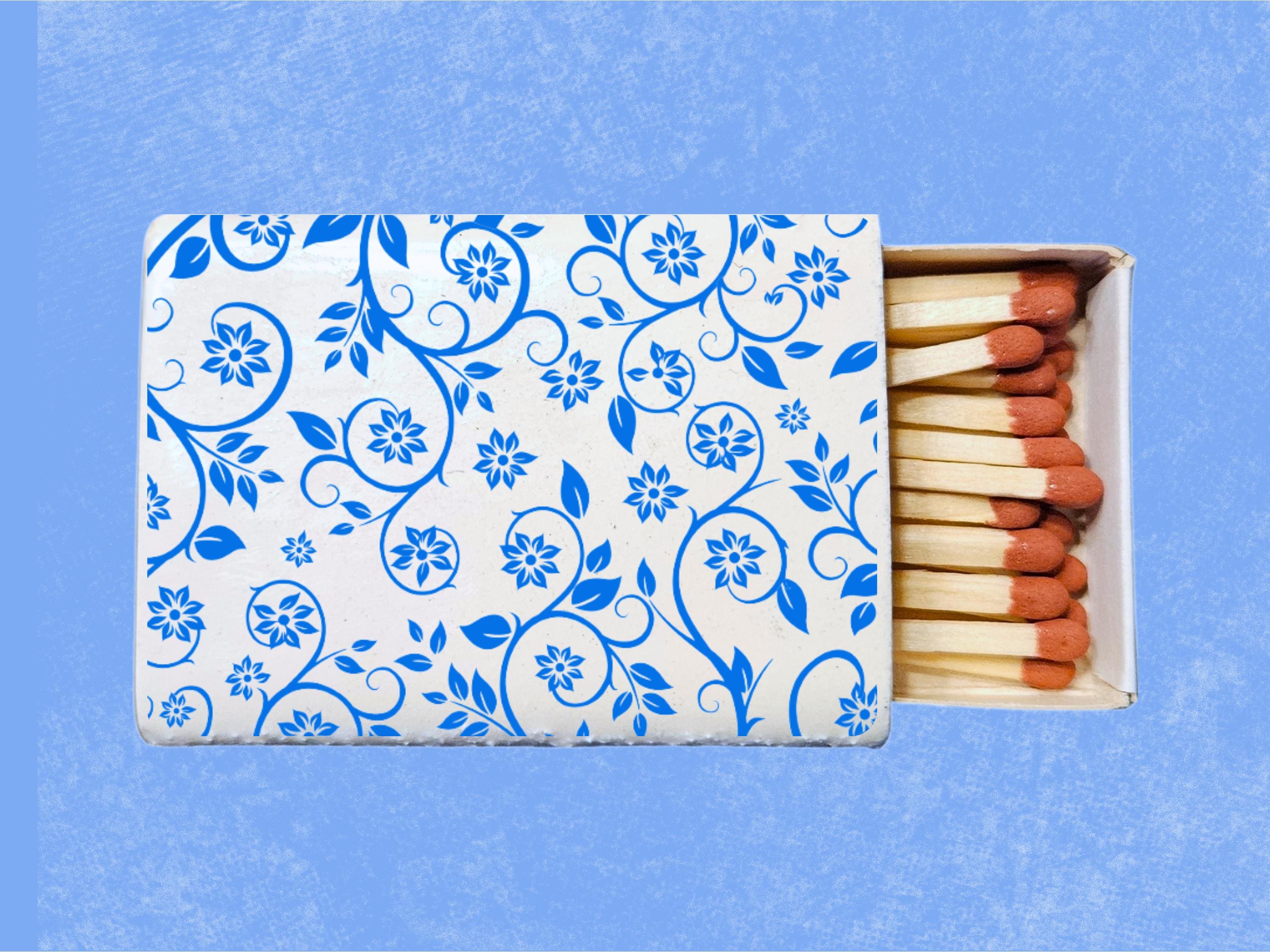 Ceramic Matchbox Sleeve. Elegant Blue and White, Delft Inspired ...