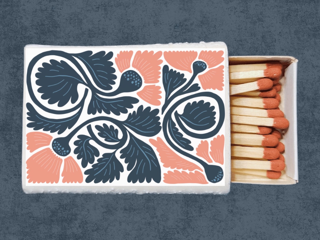 Ceramic Matchbox Sleeve. Graphic Abstract Floral Design - Etsy