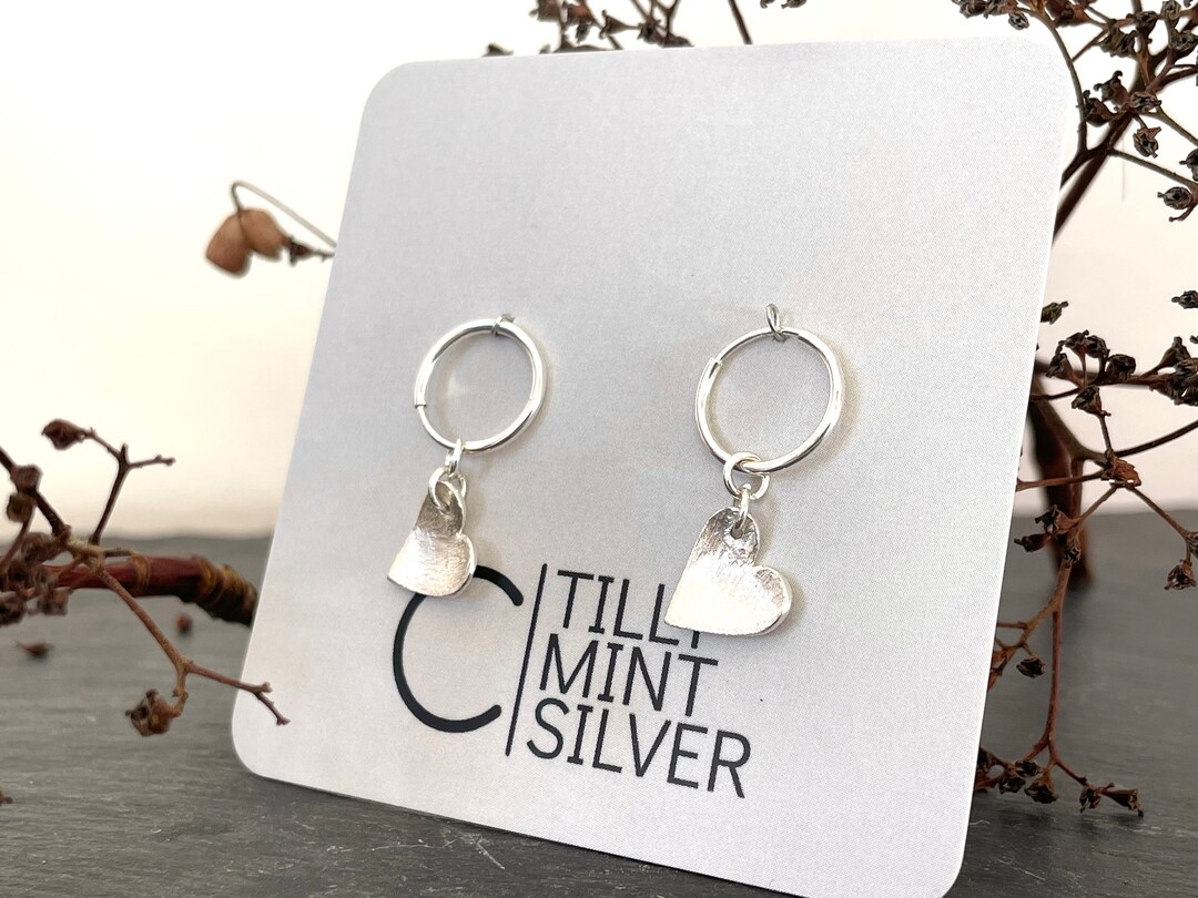 Sterling Silver Endless Hoops with Fine Silver Concave Hearts. - Etsy ...