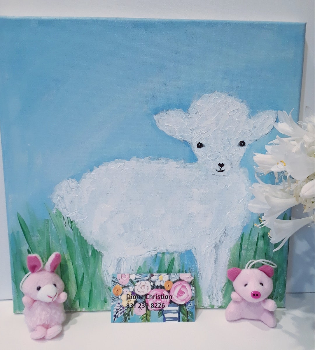 Original Painting,lamb Painting, Nursery Room Painting, Baby Room ...