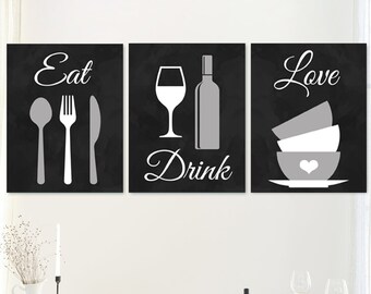 Eat Drink Love Art | Etsy