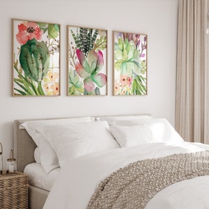 Cactus Succulent Watercolor Wall Art, Watercolor Flower Prints or ...