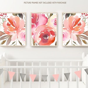 Watercolor Floral Wall Art, Watercolor Flower Art, Watercolor Decor ...