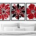 Red Flower Wall Art Flower Bedroom Wall Decor Prints or - Etsy