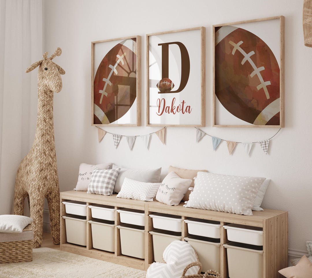 Football Nursery Decor, Vintage Football Print for Boys Football ...