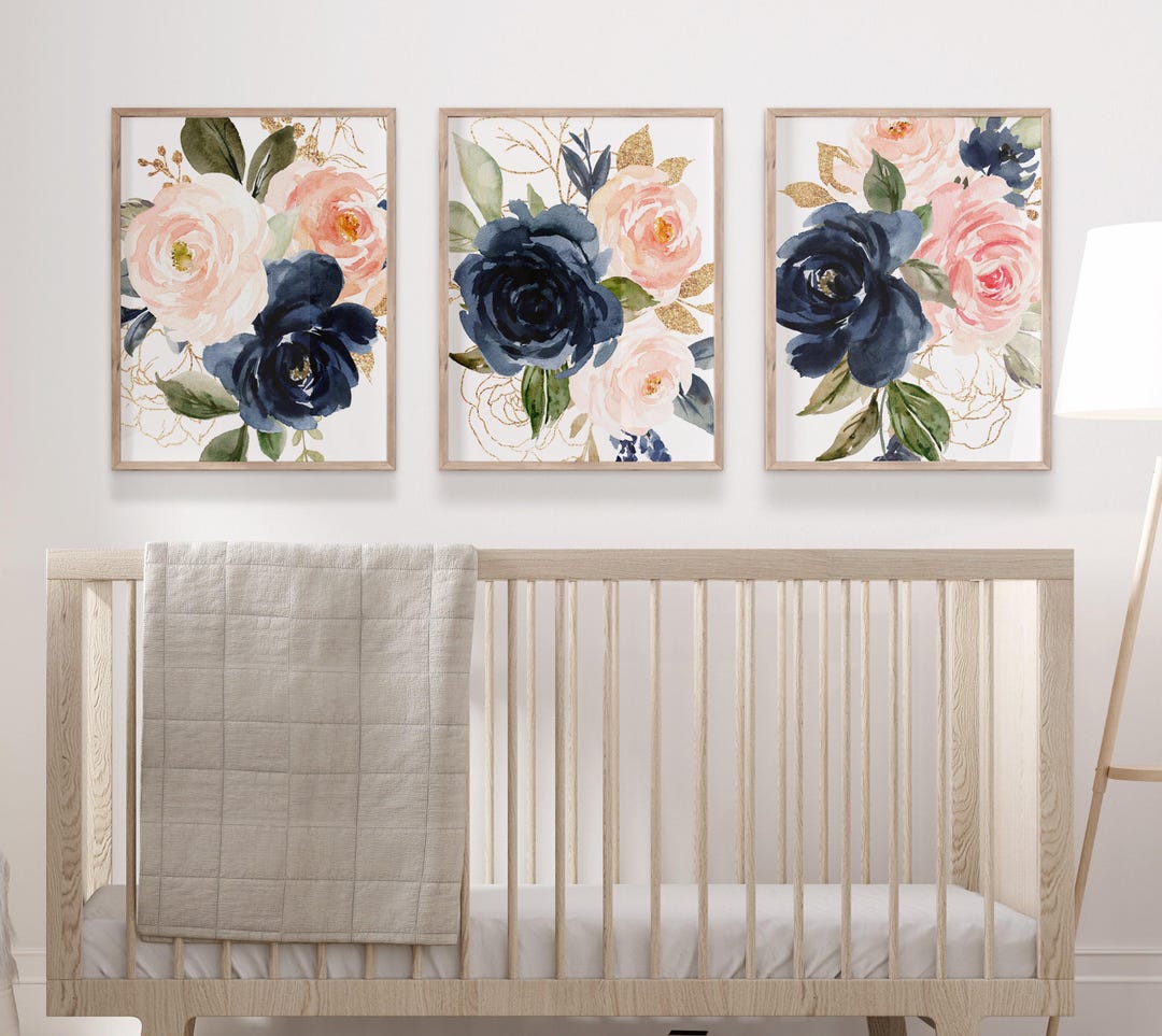 Watercolor Floral Wall Art, Watercolor Flower Art, Boho Girl Nursery ...