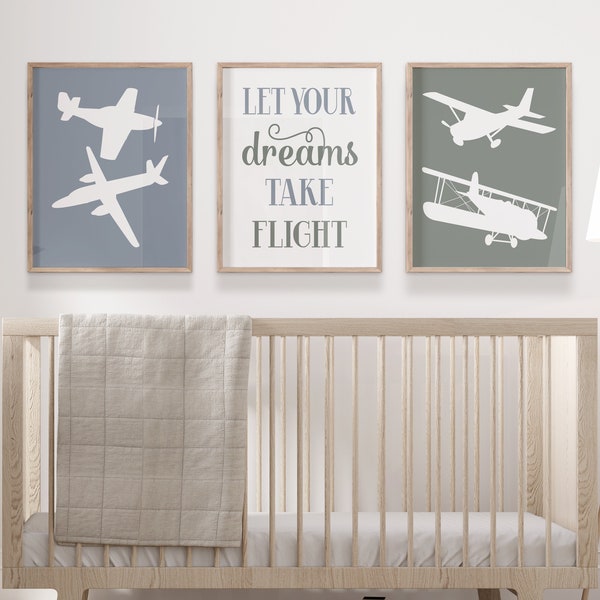 Airplane Nursery Art - Etsy