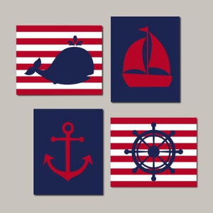 Nautical Nursery Wall Art Navy Gray Nursery Boy Nursery | Etsy